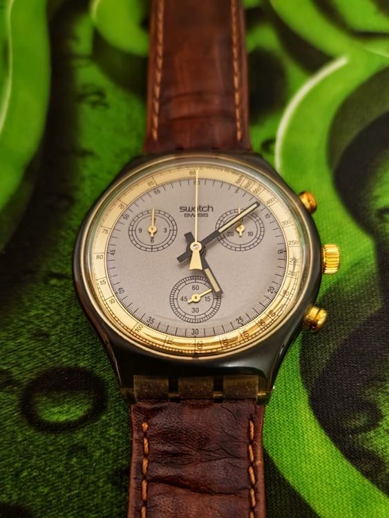 SWATCH CHRONO "Goldfinger" (SCM100) Vintage 1991 ist Kult | Kaufen auf Ricardo