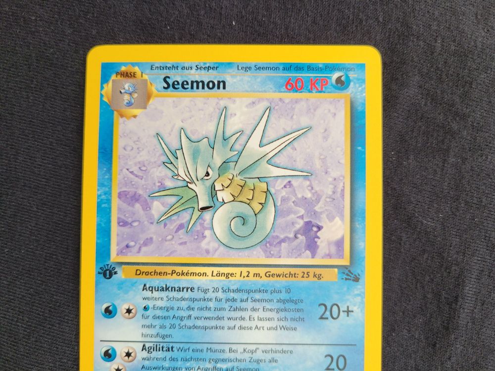 Pokemon Karte Seemon 1. Edition 42/62 Fossil Deutsch (Gebraucht) in ...