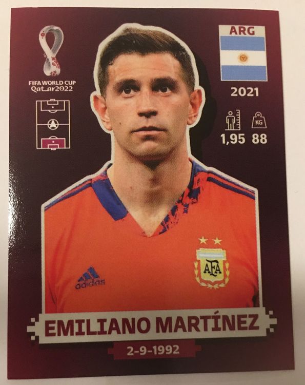 Emiliano Martínez Panini (ARG 3) FIFA Word Cup Qatar 2022 (Neu (gemäss ...