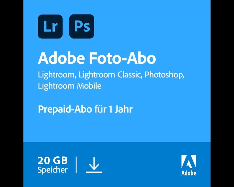 Adobe Foto-Abo 20GB Lightroom Photoshop | Kaufen auf Ricardo