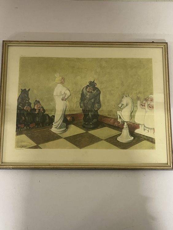 Rahmenbild "Schach" von R. Högfeldt, Rarität! (nik92) (Gebraucht) in ...