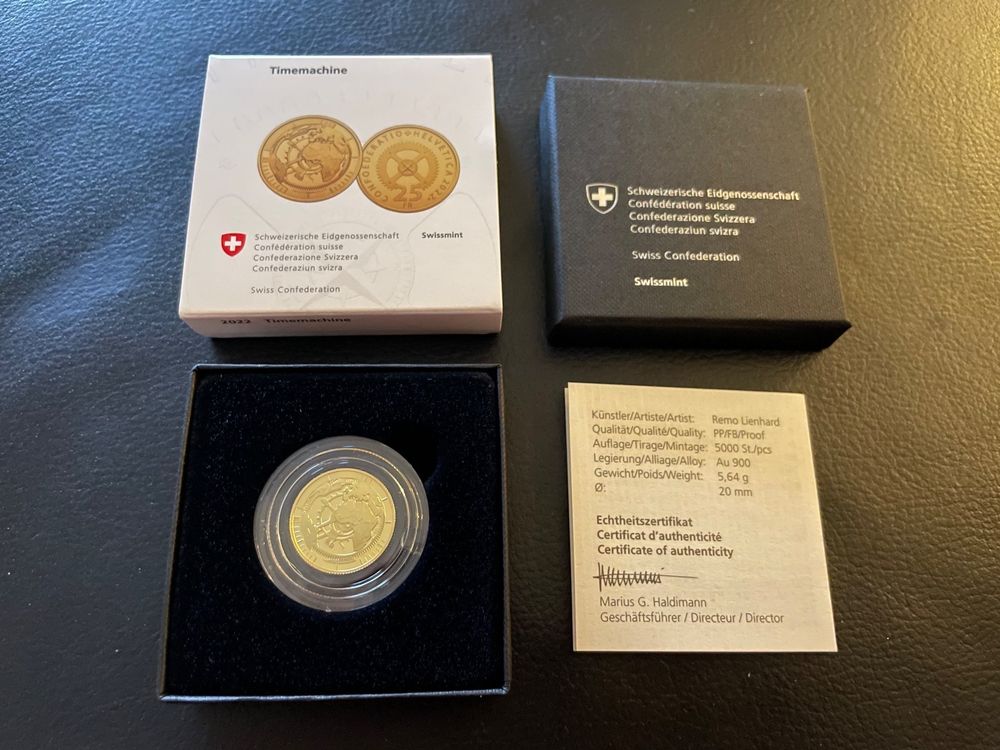 Swissmint Timemachine - Polierte Platte, Gold (Neu und originalverpackt ...