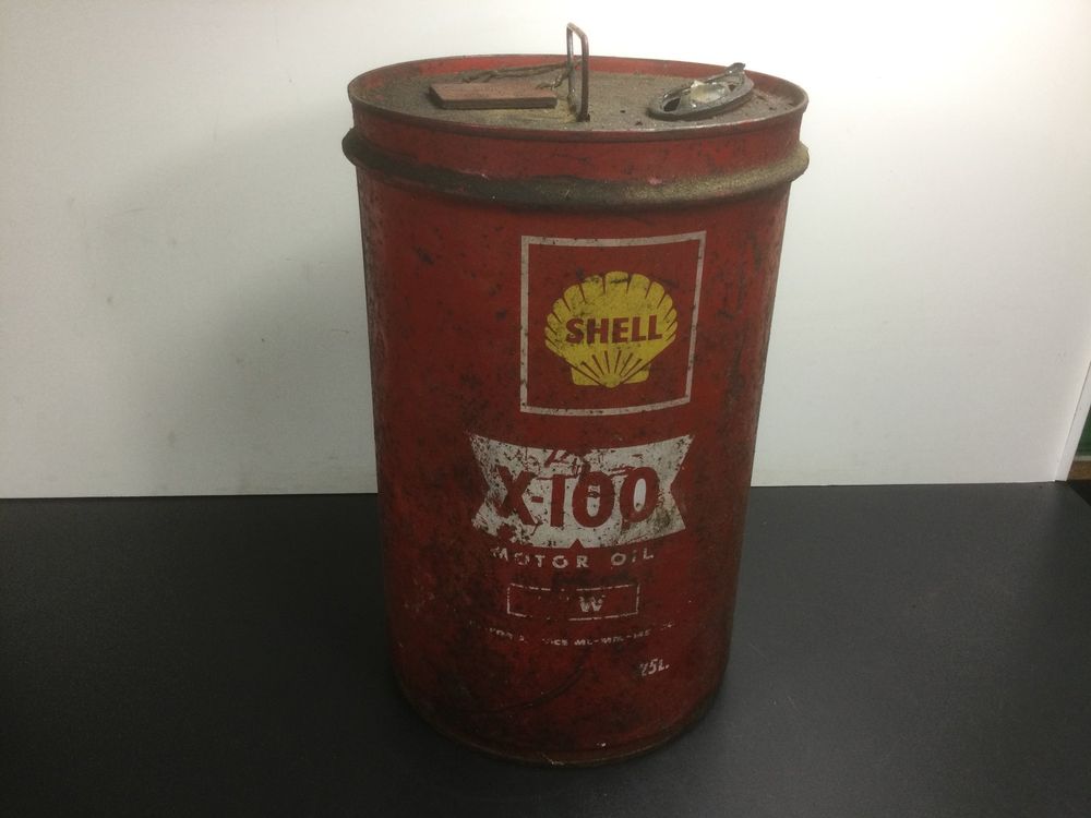 Antike grosse Shell x-100 Ölkanne Fass | Kaufen auf Ricardo