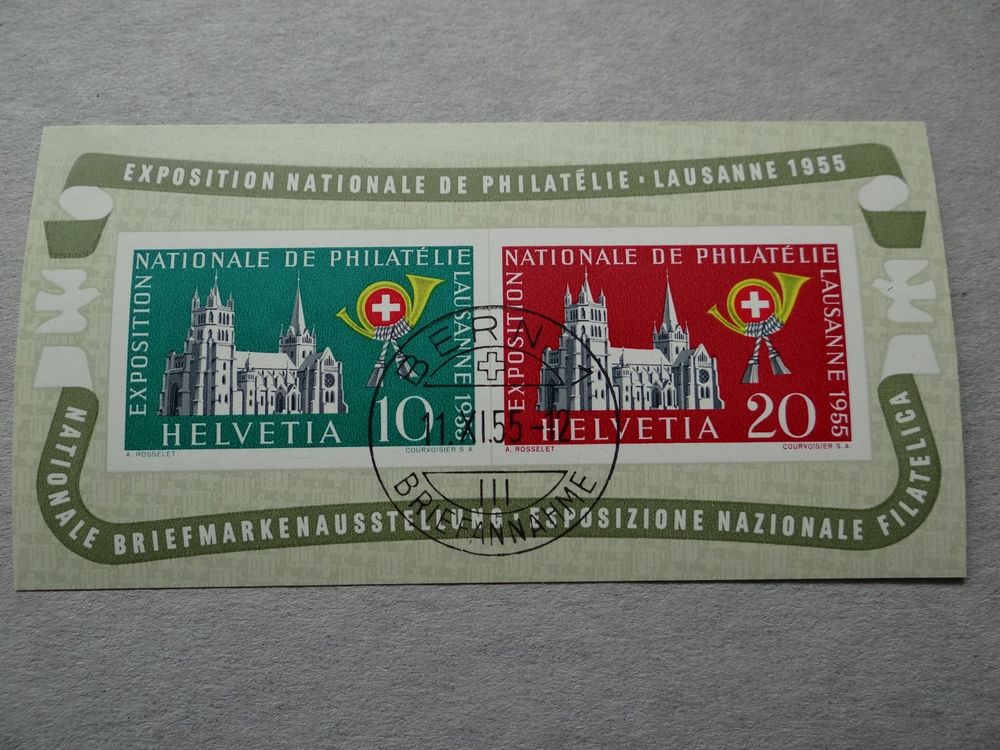 Block Lausanne 1955 gestempelt mit Gummi ab CHF 1.-- (80.--) (Gebraucht) in Kriens für CHF 4 ...