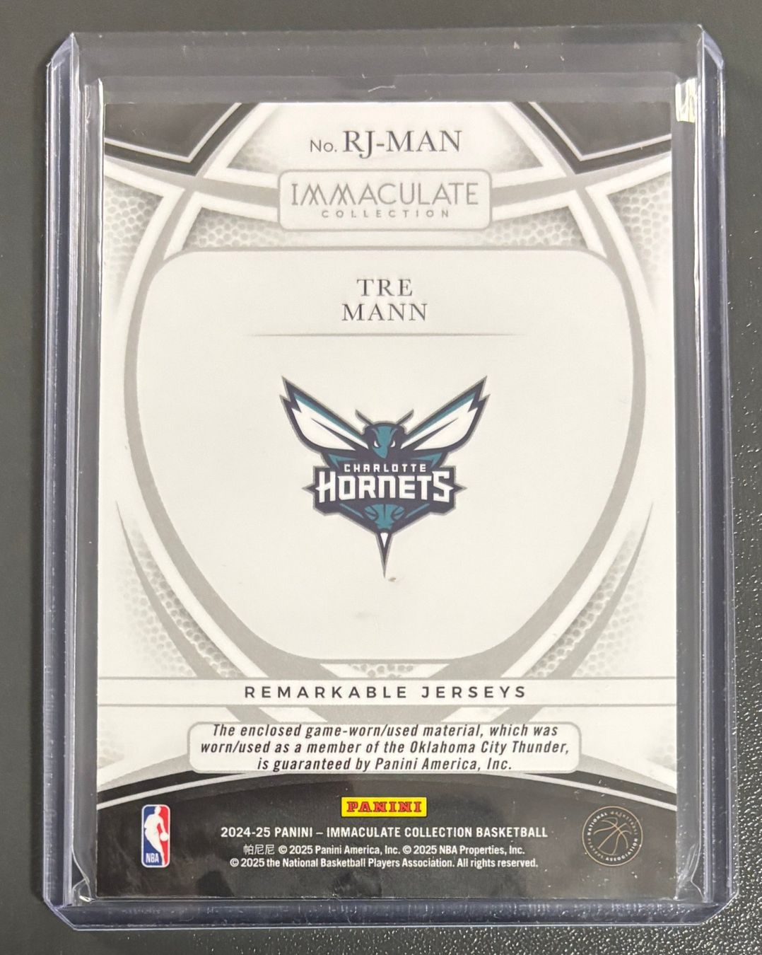 NBA Tre Mann 2024 Immaculate 3 color Jersey Patch /99 (Neu (gemäss ...