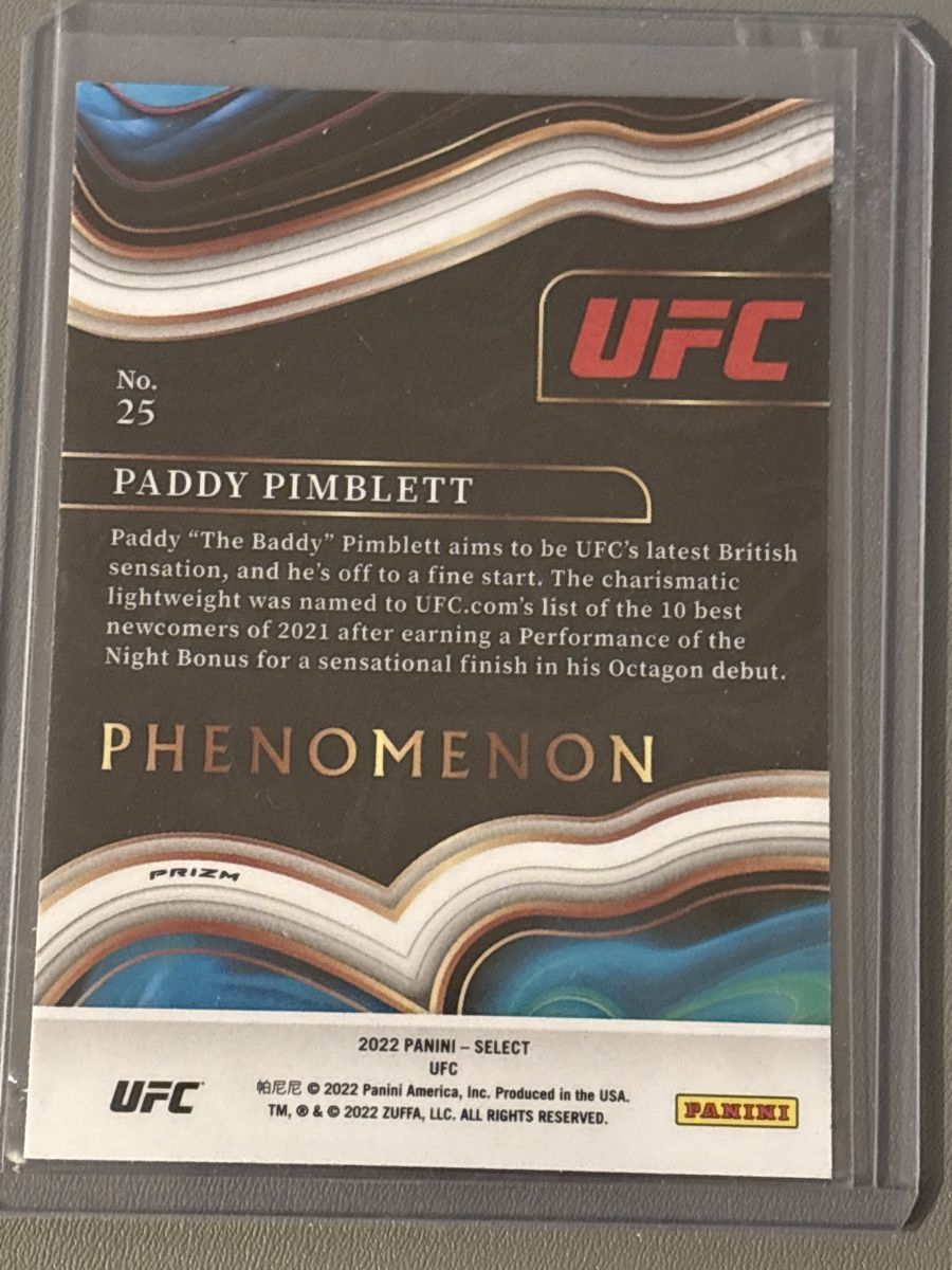 Paddy Pimblett UFC Karte Phenomenon - Top Zustand! (Neu (gemäss ...