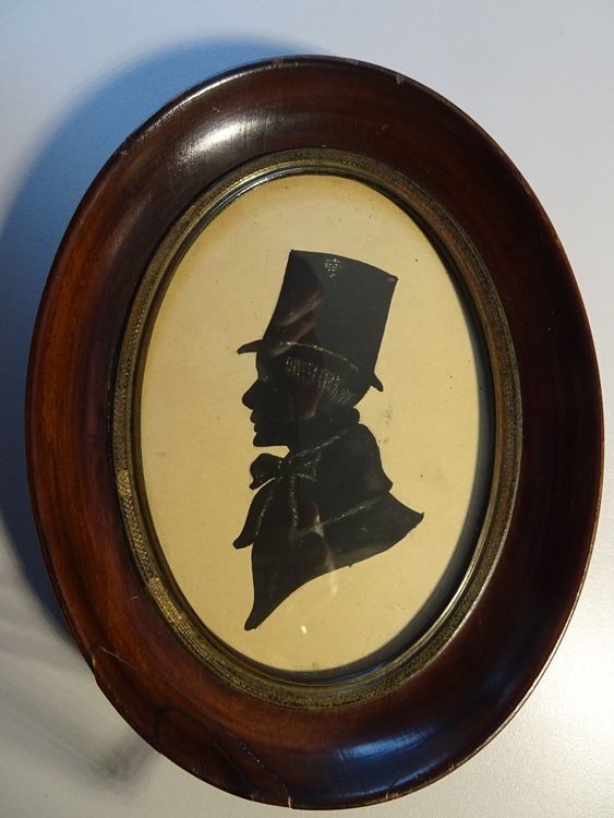 Biedermeier Schattenbild Portrait Tusche Silhouttenmalerei (Gebraucht ...