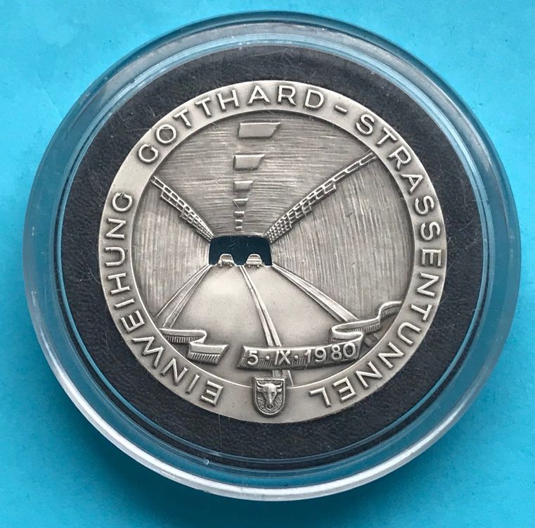 grosse Silber-Medaille (71,15 Gr.) 999 Fine Gotthard Tunnel | Kaufen ...