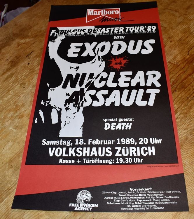 EXODUS Nuclear Assault ORGINAL KONZERT PLAKAT 1989 (Gebraucht) in ...