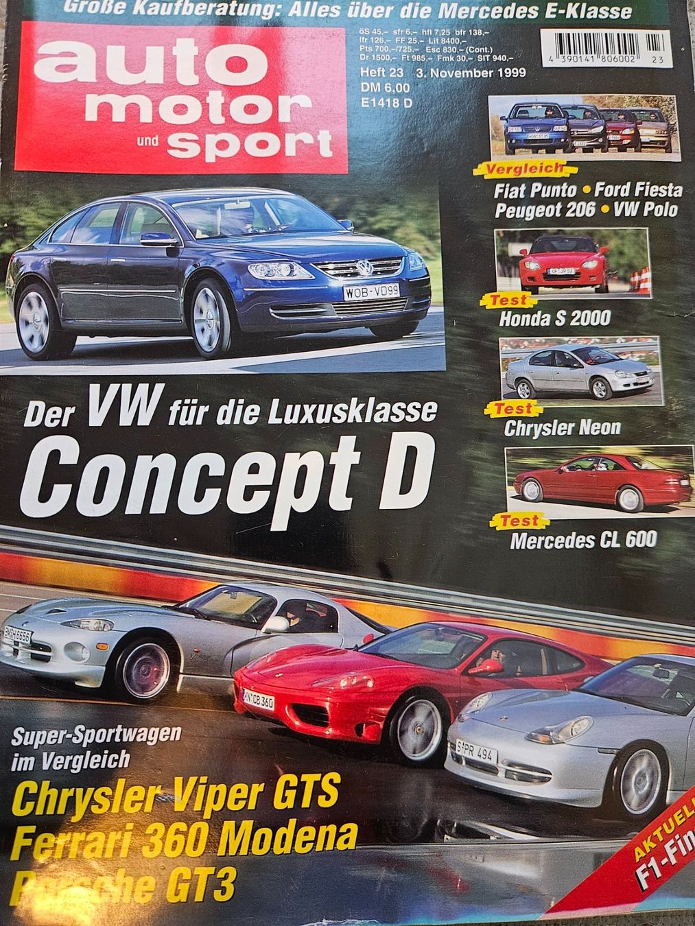 AMS 23/99 Viper GTS CL 600 GTI OPC Honda S2000 380 GT3 xa (Gebraucht ...