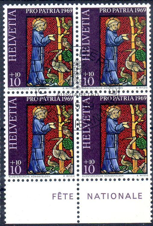 PRO PATRIA 1969 HL. FRANZ V ASSISI 4ERBLOCK AUSGABETAG -Y161 | Kaufen ...