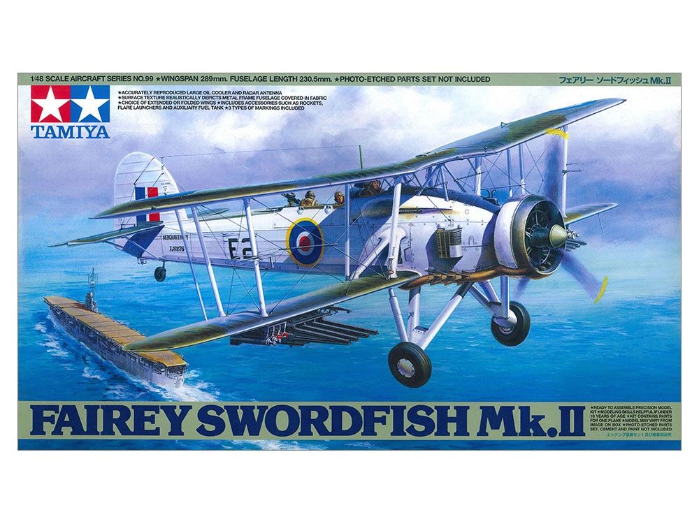 TAMIYA Avion Anglais Biplan FAIREY SWORDFISH MKII 1/48 (Neu und ...