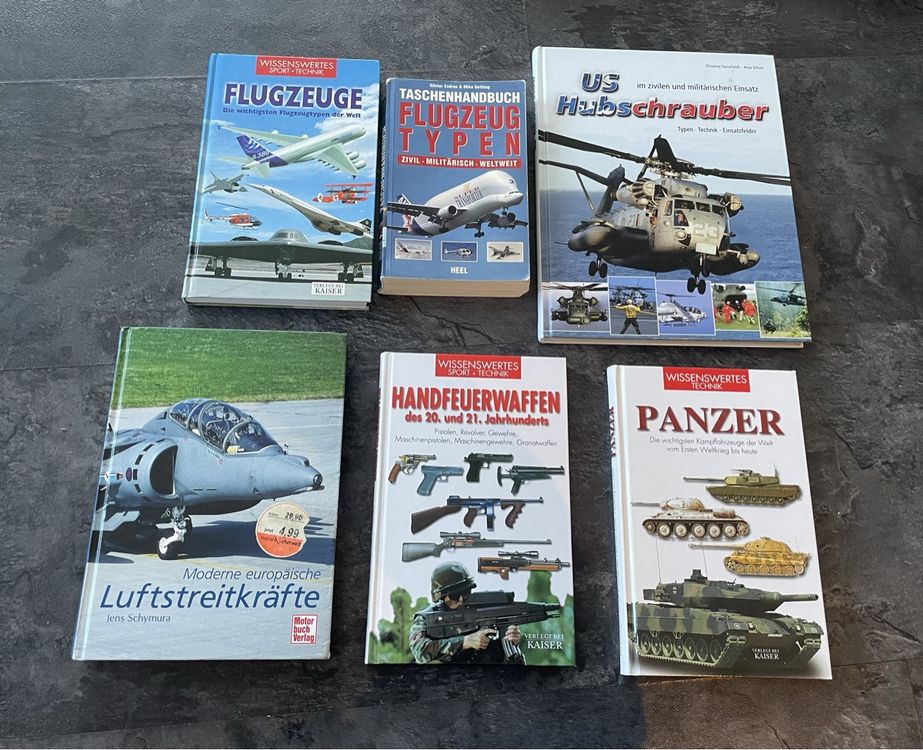 6 Bücher über Flugzeuge/Hubschrauber/Panzer/Handfeuerwaffen | Kaufen auf Ricardo