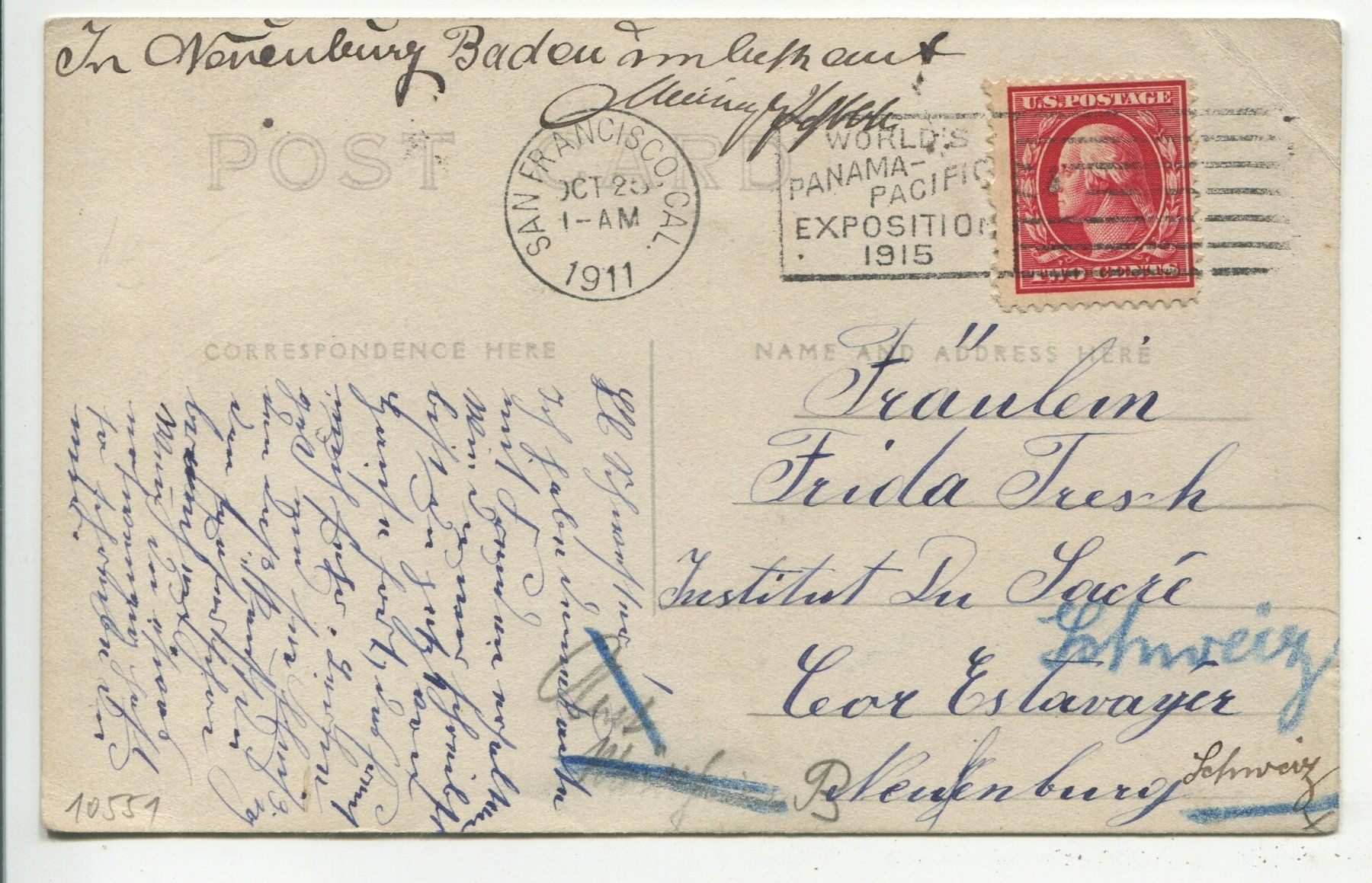 AK 1911 Oldtimer Studio-Foto San Francisco-Estavayer Insti (Gebraucht ...