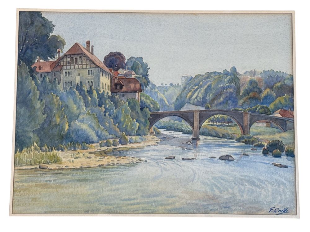 Aquarelle. F. CAILLE. Lieu à identifier (Gebraucht) in St-Maurice für CHF 106 – mit Lieferung ...