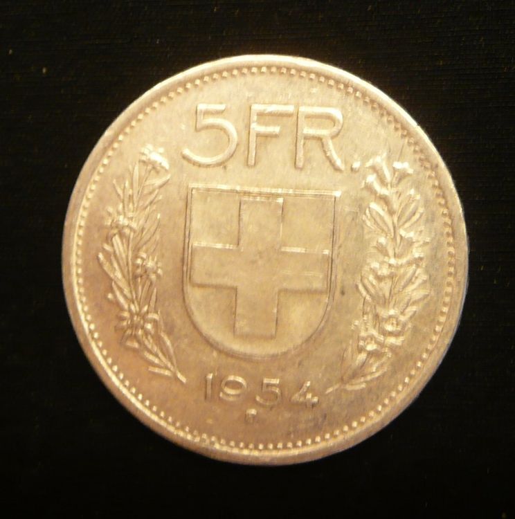 5.-- CHF 1954 (silber?) (Gebraucht) in Zürich für CHF 9 – mit Lieferung auf Ricardo kaufen