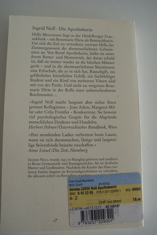 Ingrid Noll Die Apothekerin Diogenes Roman mit 249 Seiten (Gebraucht) in Zürich für CHF 4.95 ...