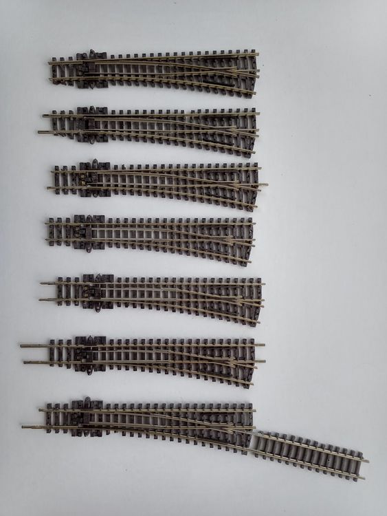 7 Stk. Weichen RECHTS - Streamline - Code 80 (PECO SL-E395) (Gebraucht ...