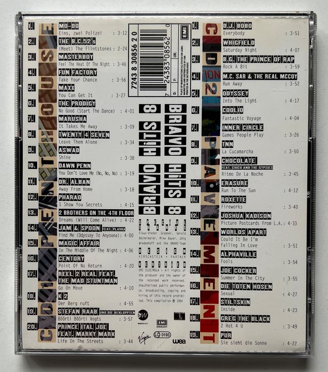 Bravo Hits 8 (1994) / 2 CDs (Gebraucht) in Näfels für CHF 3 – mit Lieferung auf Ricardo kaufen