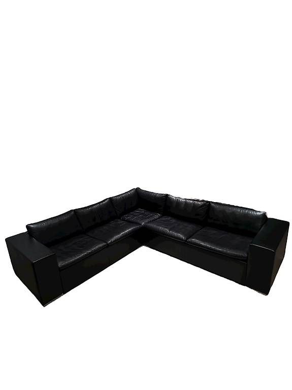 Canapé d'angle en cuir noir (D'occasion) à Le Noirmont pour CHF 2999 ...