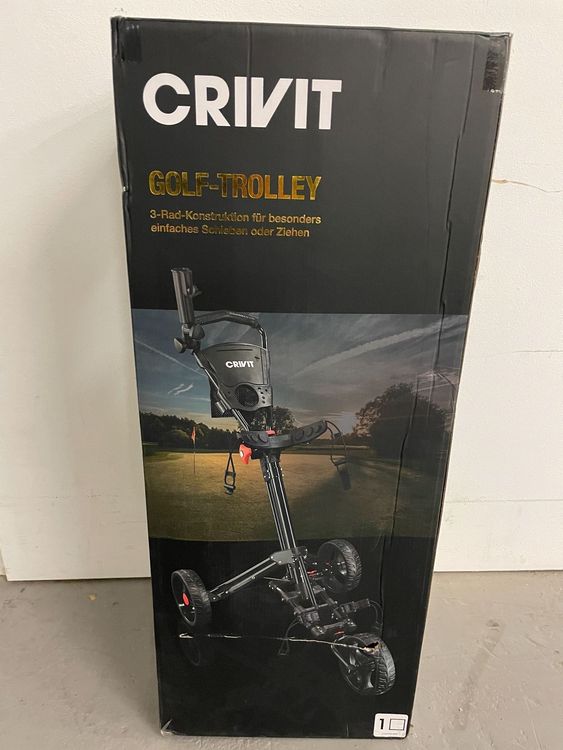 CRIVIT® Golf Trolley, 3-Rad-Konstruktion (Neu (gemäss Beschreibung)) in ...