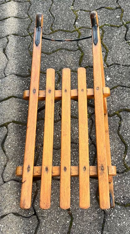 Antiker Holzschlitten Davoser Schlitten kurz 73 cm / Vintage (Gebraucht ...
