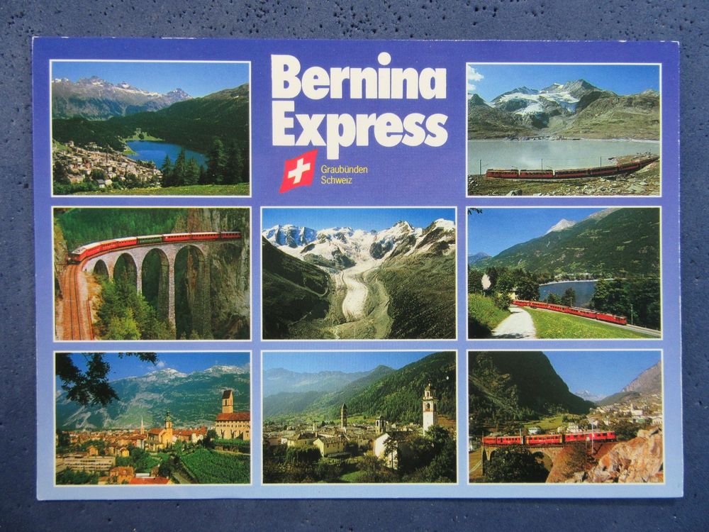 AK BERNINA-EXPRESS 8BILDER BAHN ZUG PUSCHLAV ENGADIN | Kaufen auf Ricardo