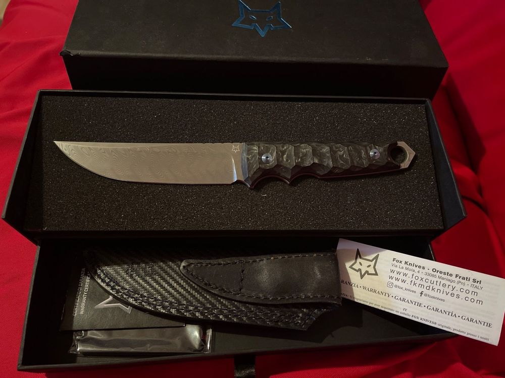 FOX RYU Custom Damast Fixblade (Limited Edition)Black Handle | Kaufen ...