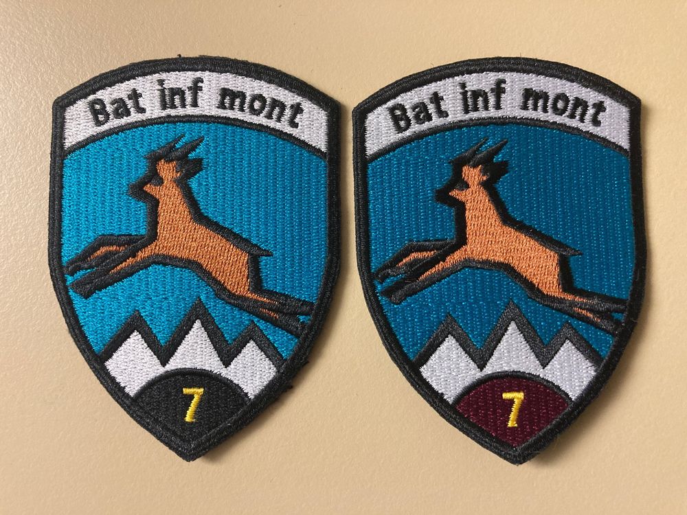 2 Stk. A-Badges: Bat inf mont 7 - Schweizer Armee (Gebraucht) in ...