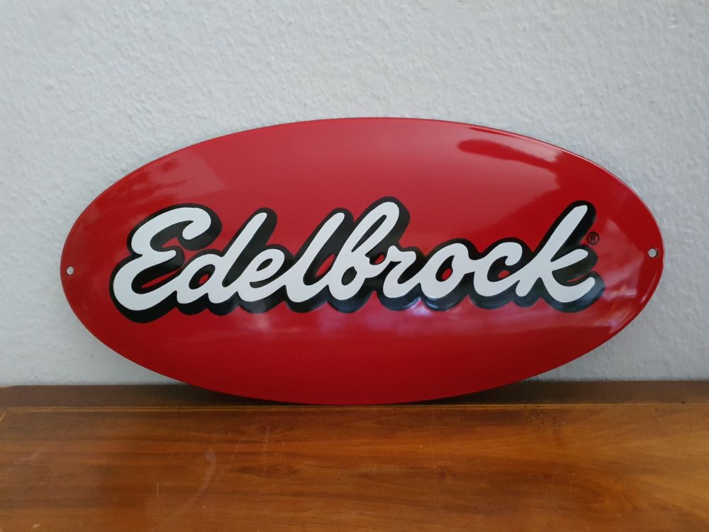 Grosses Emailschild Edelbrock Logo Emaille Schild Reklame (Neu (gemäss ...