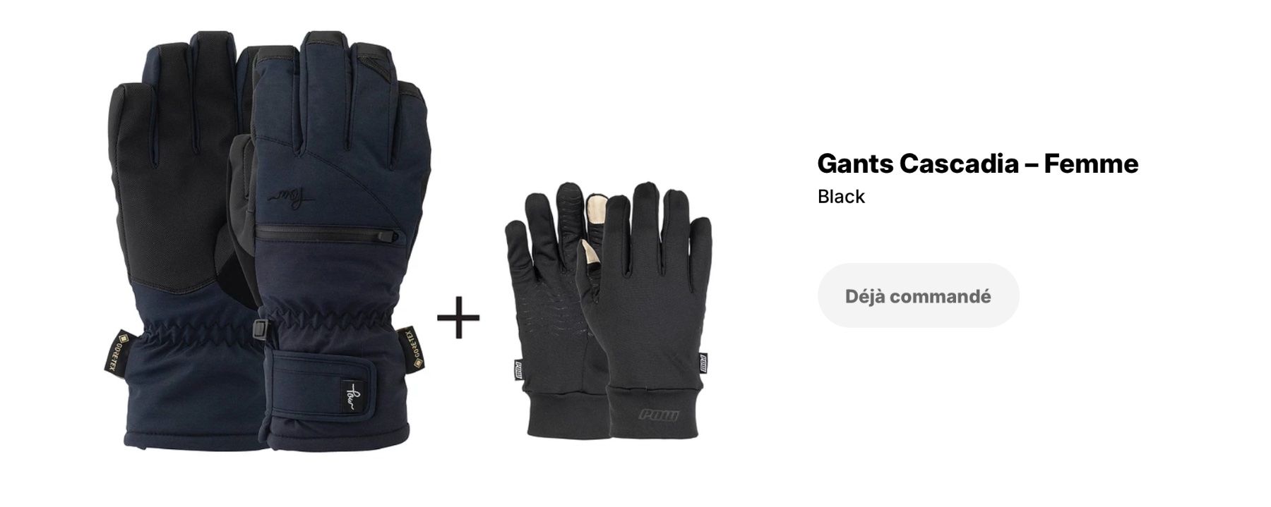 POW Gants et Sous-gantsCascadia GTX +WARM - Femme - Taille M (Neu ...