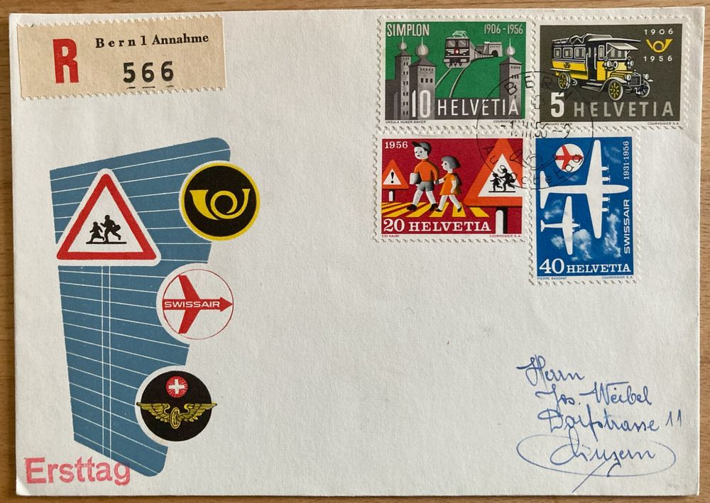 R-FDC Werbemarken 1956 ET BERN illustriert, SBK 60 Fr. (Gebraucht) in Flawil für CHF 9 – mit ...