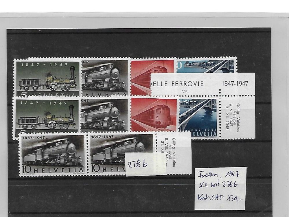 Freim. 1947 ** mit 278b Kat: CHF 120.- (Neu (gemäss Beschreibung)) in Basel für CHF 4 – mit ...