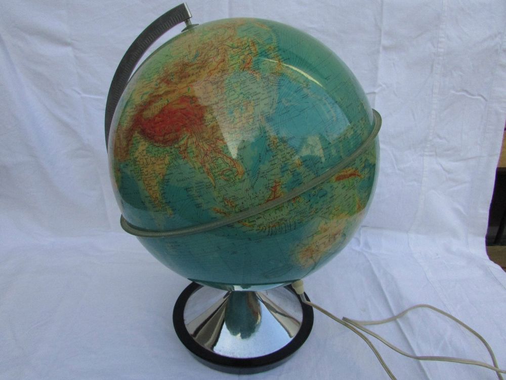 Vintage Globus mit Licht 60er 70er Jahre Ex Libris Zürich (Gebraucht ...