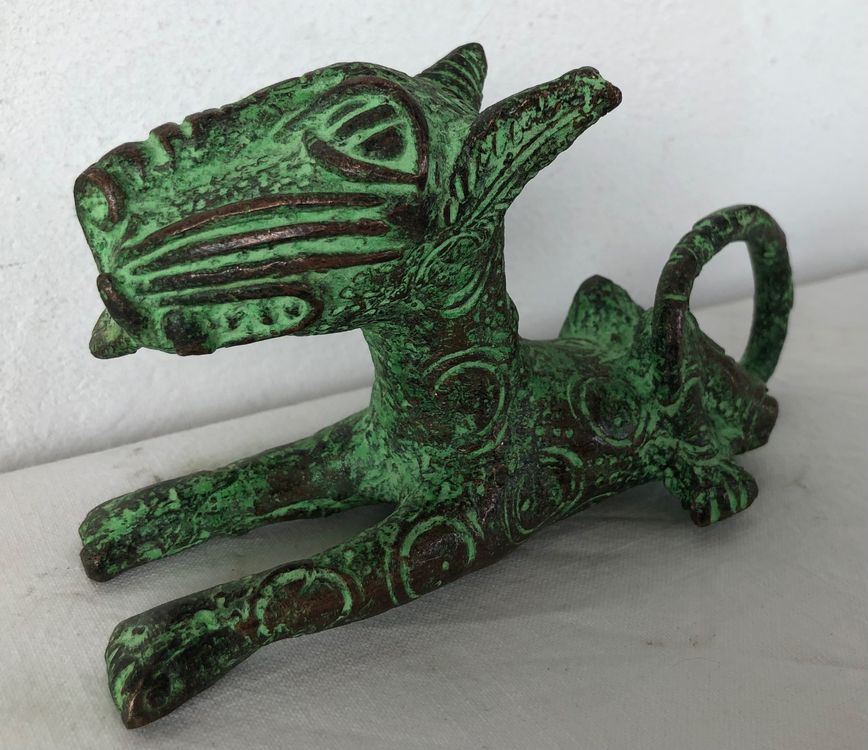 feiner alter Leopard Bronze Benin Länge 14,5 cm (Gebraucht) in Rüthi (Rheintal) für CHF 85 – mit ...