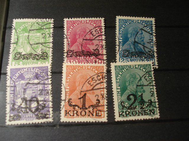 Satz Liechtenstein o 1918, Überdruck (Gebraucht) in Niederwil AG für CHF 8 – mit Lieferung auf ...