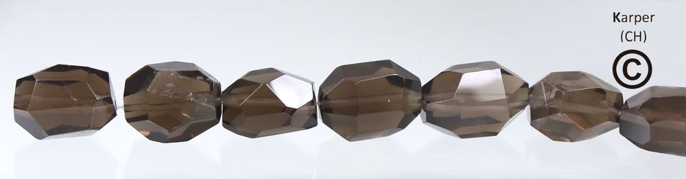 Rauchquarz Strang / Quartz fumé, 16-21 x 12-16 mm, 25.5 cm (Neu und ...