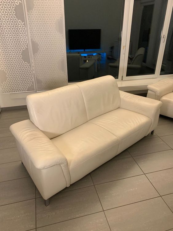Sofa, Leder, weiss | Kaufen auf Ricardo