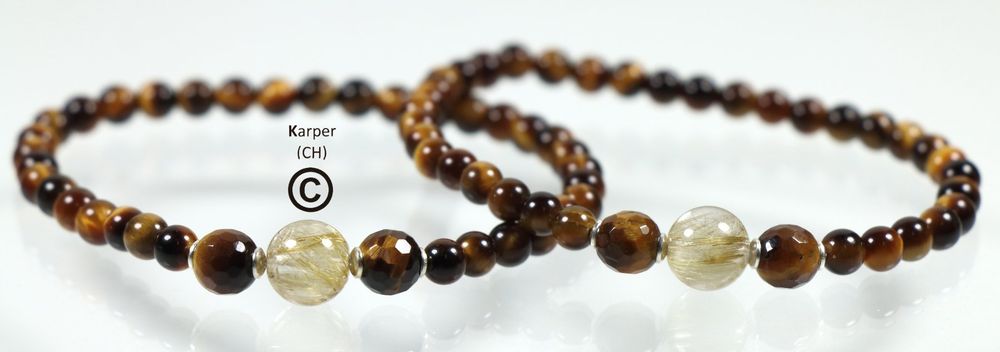 Tigerauge, Rutil Bergkrist / Oeil de tigre, roche rutil, 925 | Kaufen auf Ricardo