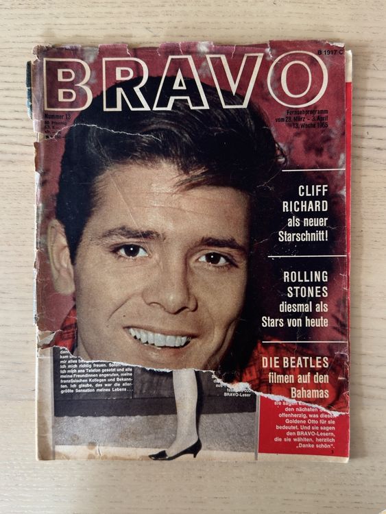 Bravo Zeitschrift Nr. 13, 1965, Cliff Richard, Rarität! (Defekt) in ...