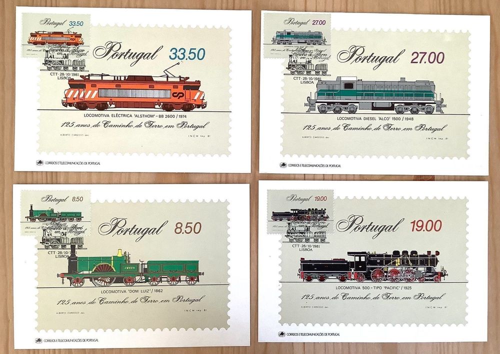 1981 - Portugal - 125 Jahren Eisenbahnen Maximumkarten Satz (Neu (gemäss Beschreibung)) in ...