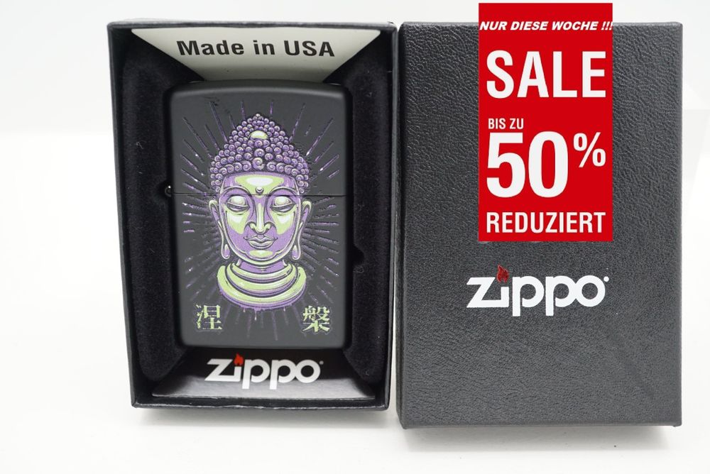 ZIPPO® BUDDHA - PRINT - 2018 - UNGEZÜNDET (Neu (gemäss Beschreibung ...