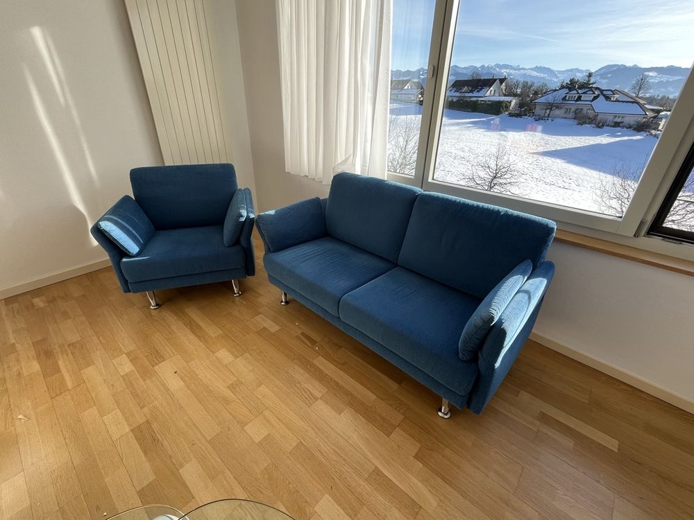Gemütliches Sofa und Sessel Set, hellblau, Top Zustand! (Gebraucht) in ...