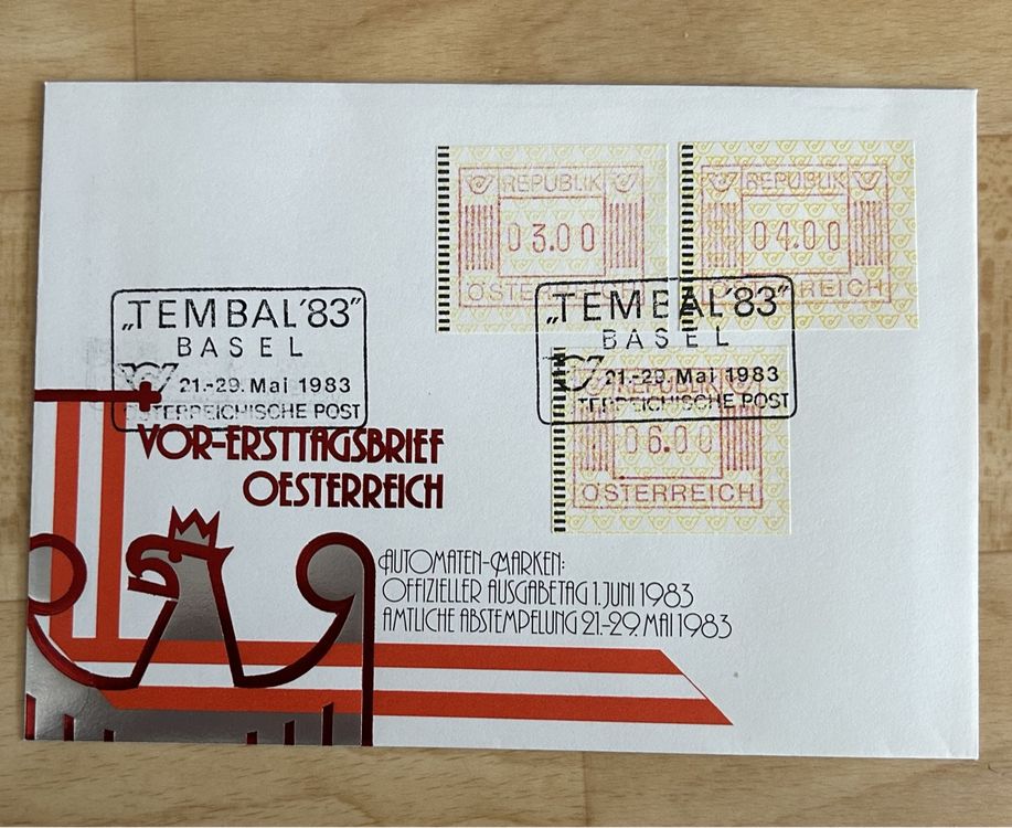 Enveloppe timbrée TEMBAL'83 Bâle 1983 Autriche | Kaufen auf Ricardo