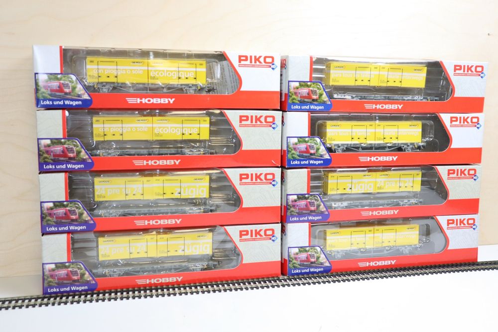 PIKO 8 x Schweizer Post Container Wagen Set 57724/26 (Gebraucht) in ...