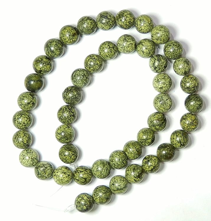 1 Strang echte natürliche Serpentin Perlen 8 mm | Kaufen auf Ricardo