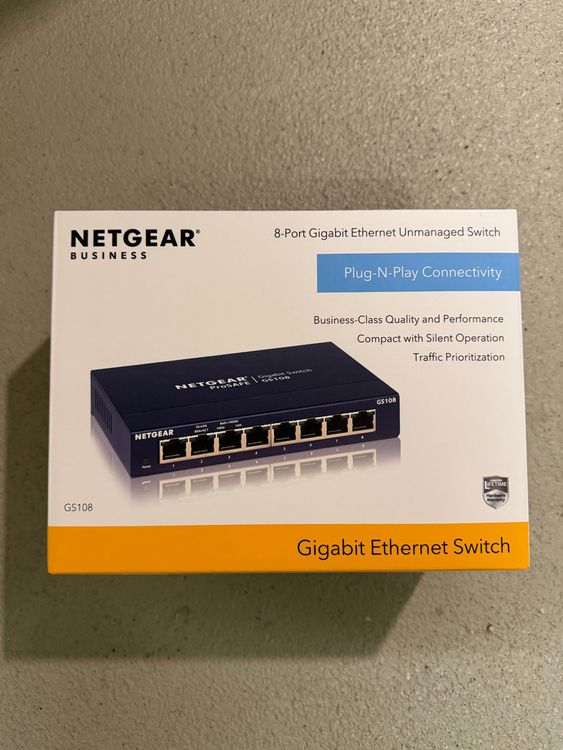 Neu Netgear Business 8-Port Gigabit Ethernet Switch - GS108 (Gebraucht ...