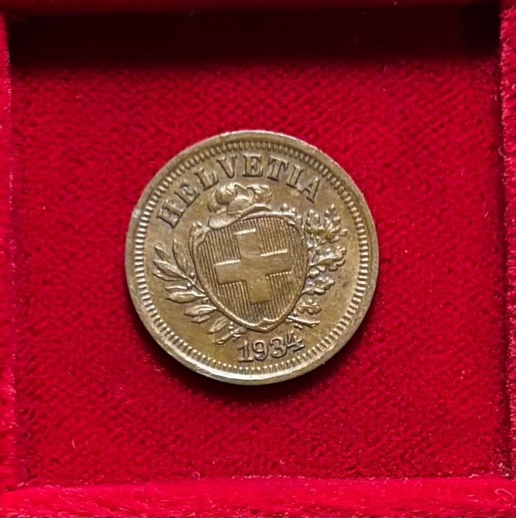 Schweiz 1 Rappen 1934 vzgl - unz Schild mit Freiheitshut (Neu (gemäss Beschreibung)) in Speicher ...
