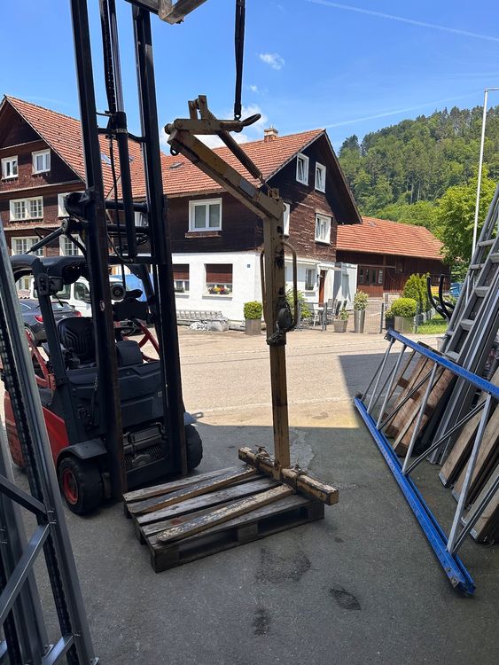 Palettengabel für Kran verstellbar in der Höhe und seitlich (Gebraucht ...