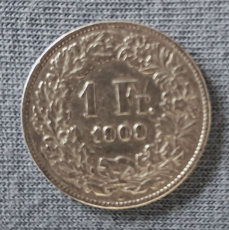 1 Franken 1909 uralte sehr rare Silbermünze ab nur 1 Fr !!! (Gebraucht) in Camignolo für CHF 2.8 ...